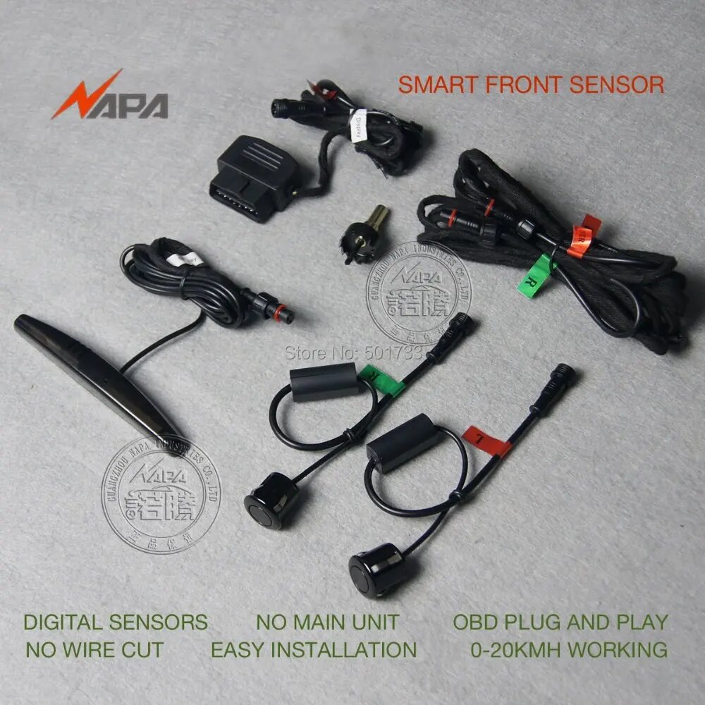 Передний парковочный датчик OBD, Φ, 0-20 км/ч, цифровой датчик, простая установка, без Black front 4