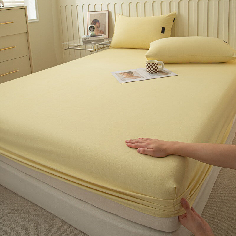 Утолщенный защитный чехол из простыни с начесом, однотонный наматрасник в японском стиле, полное покрытие для домашнего использования, двойной наматрасник Simmons,180*200cm
