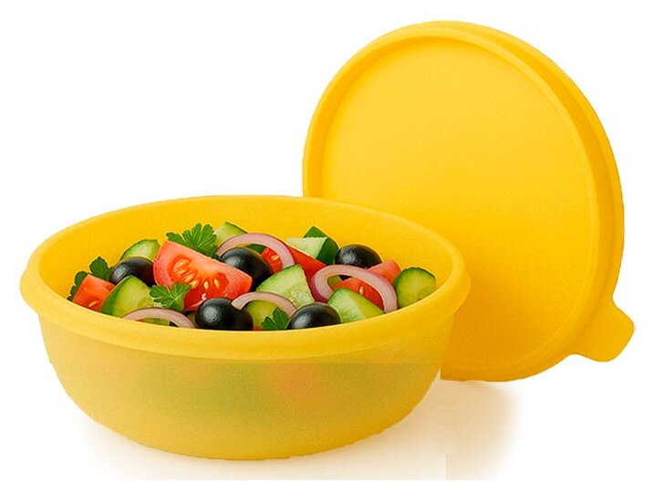 Чаша "Хит-парад" (1л) с крышкой, оранжевая Tupperware, еда с собой
