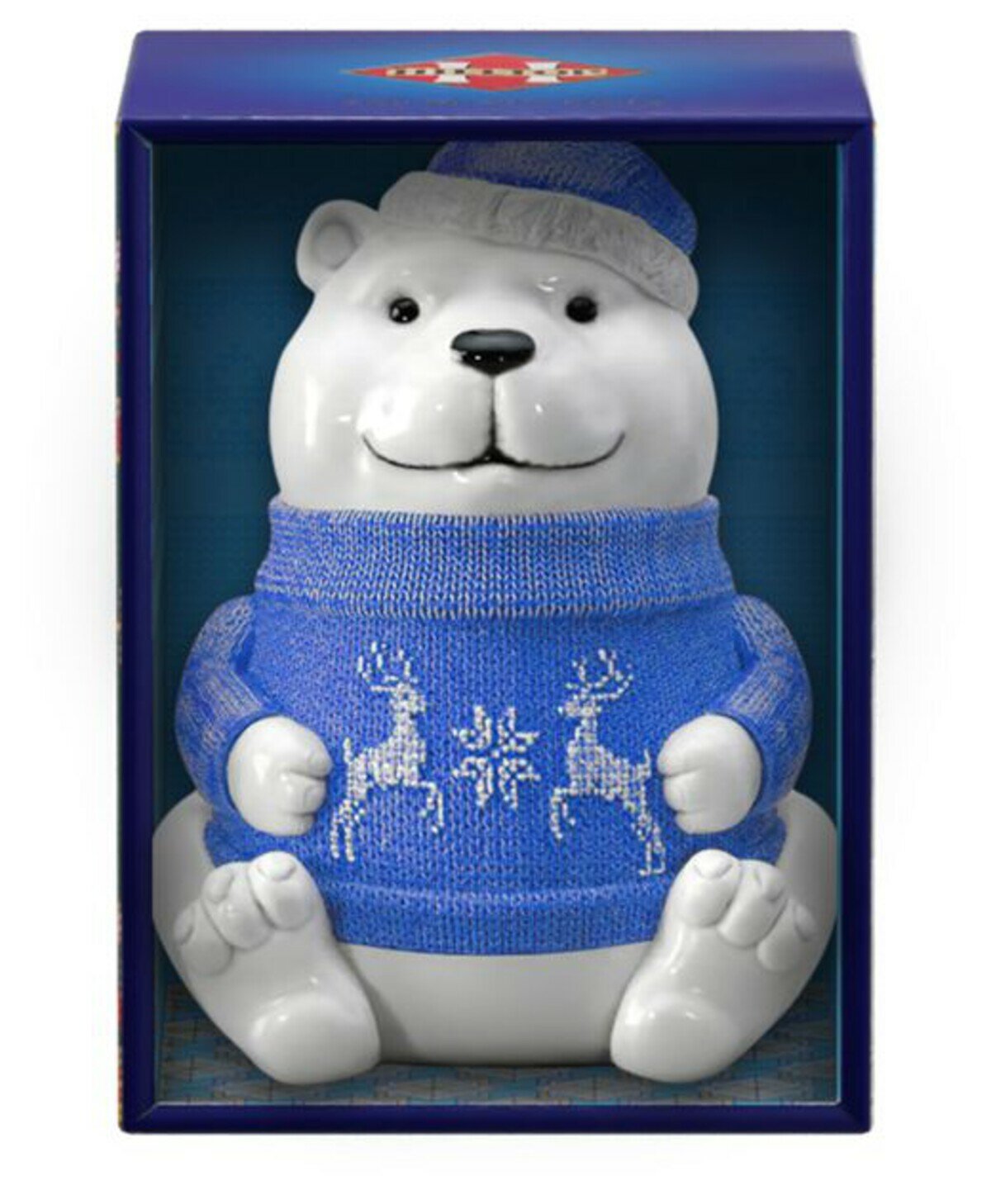 Чай подарочный Hilltop Подарок Цейлона, керамическая чайница Синий мишка, 50гр