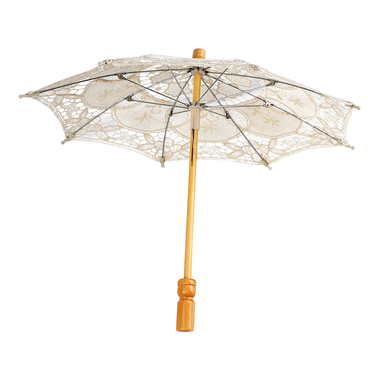 Женский кружевной зонтик, небольшой зонтик цвета слоновой кости, реквизит для свадебной фотосессии, элегантное винтажное украшение