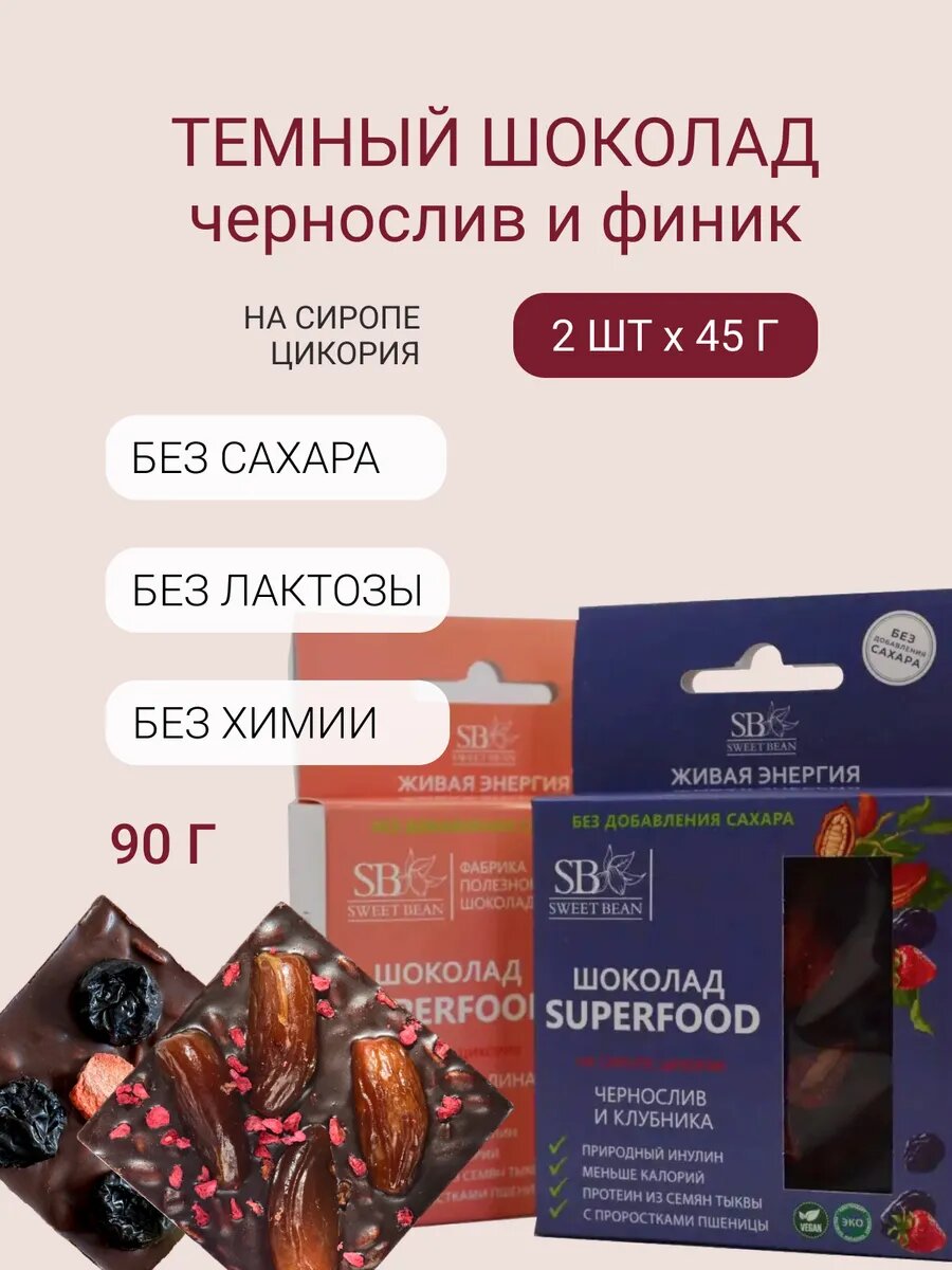 Шоколад без сахара сироп цикория Финик и Чернослив