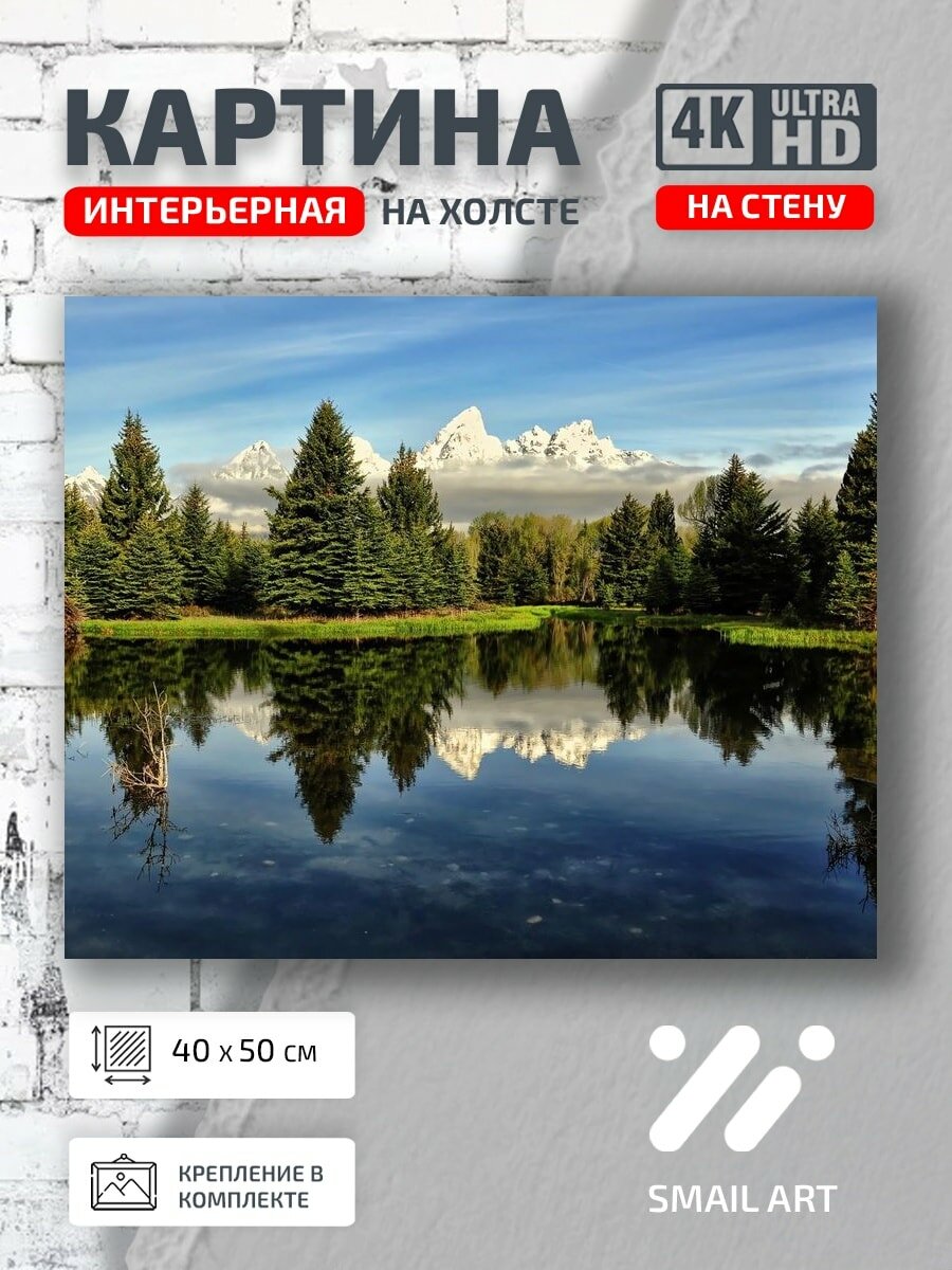 Картина на холсте интерьерная 40 на 50 на стену Природа Лес для спальни пейзаж