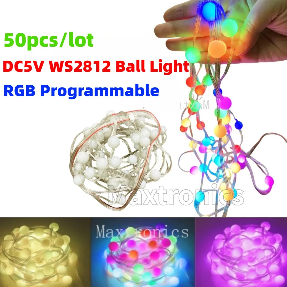 Светодиодная шаровая гирлянда SAGE LU MEI RGB 50 шт.