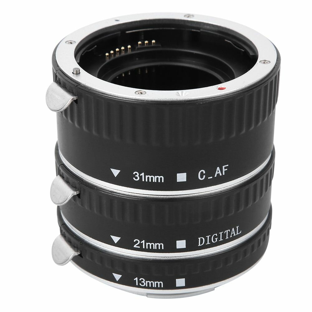 Адаптер кольца для макрообъектива с автоматическим фокусом для Canon EOS, лёгкий алюминий, 3 соединительных кольца 13мм, 21мм, 31мм