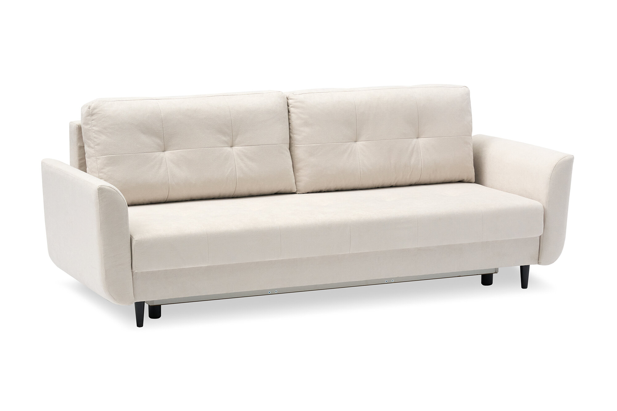 Диван раскладной прямой Нонтон Остин, 226x89x90 см, еврокнижка, велюр светло-бежевый