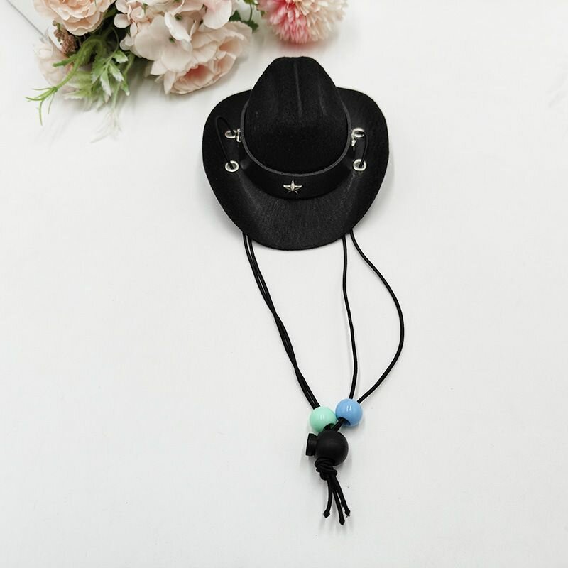 Ковбойская шляпа для питомцев Стильная мини-шляпа в западном стиле для собак и кошек