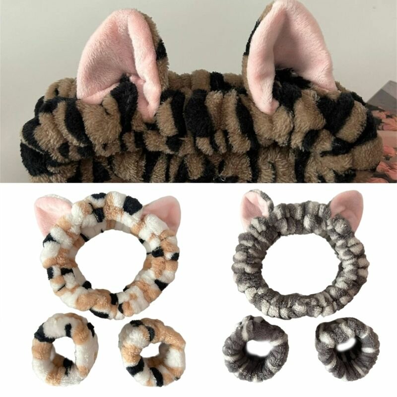 1 комплект из 3-х, косметика, повязка для волос, средство умывания, влагостойкий рукав, браслет на запястье-желтый и белый