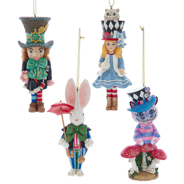 Набор елочных игрушек Алиса в Стране Чудес - Magique de Alice 13 см, 4 шт, Kurts Adler (Куртс Адлер), HA0752-набор