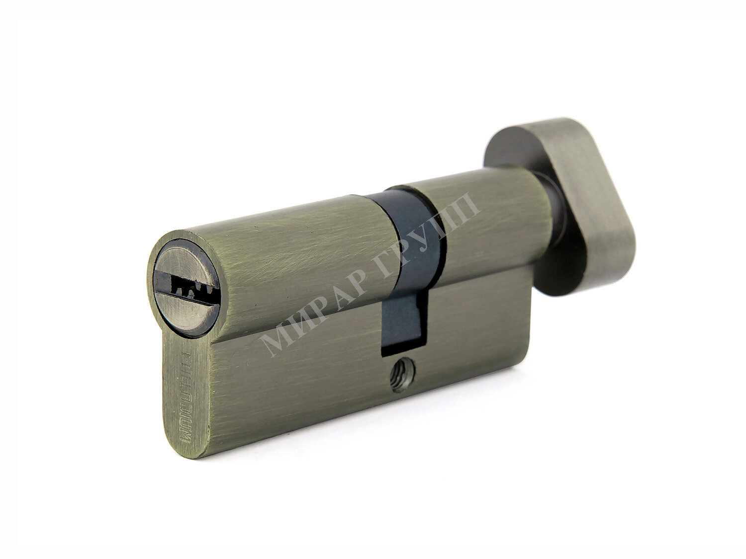 Цилиндровый механизм (личинка для корпусов замков, входных и межкомнатных) Palladium (Китай) ключ-вертушка серии ZN античная бронза 40/30