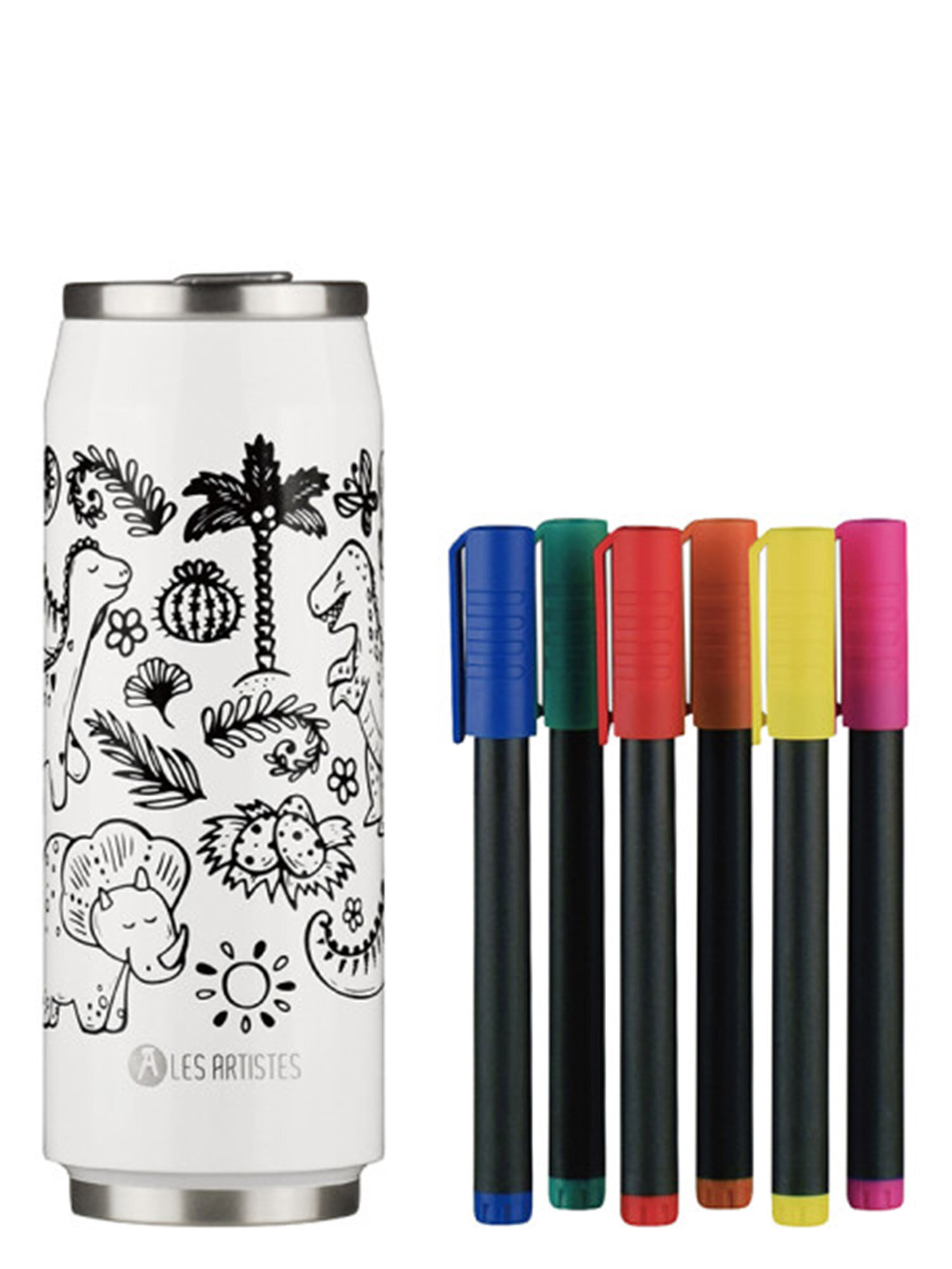 Термобанка Les Artistes Can 500ml Creative Color Set Dino Mat