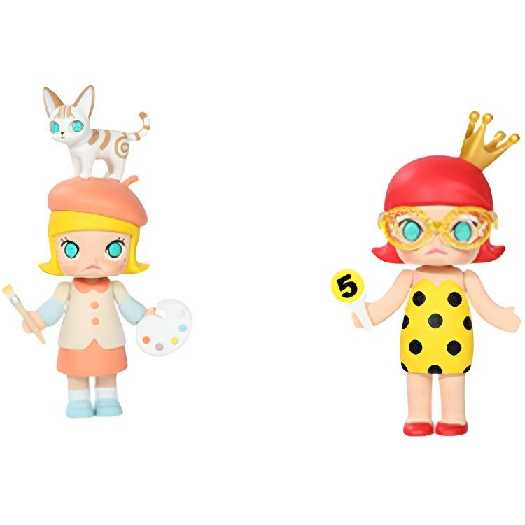 POP MART Molly Artistic Mogul, Confirmed-Small Jasmine Orange+Xiao Su Size 5 Yellow (Open)