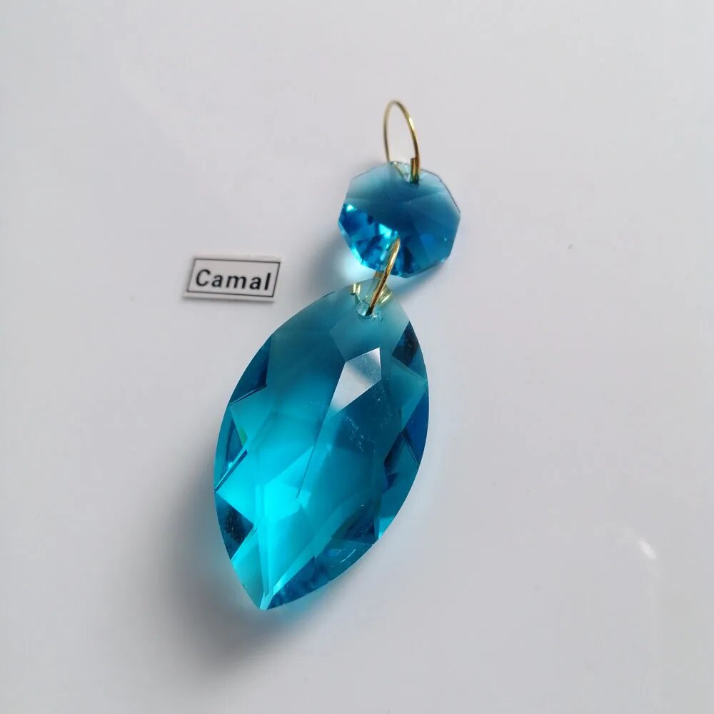 Camal 2 шт. гирлянда K9 хрустальный конский глаз 38 мм призмы подвески бусины с золотым кольцом лампа «Ловец солнца» освещение люстра подвесные детали