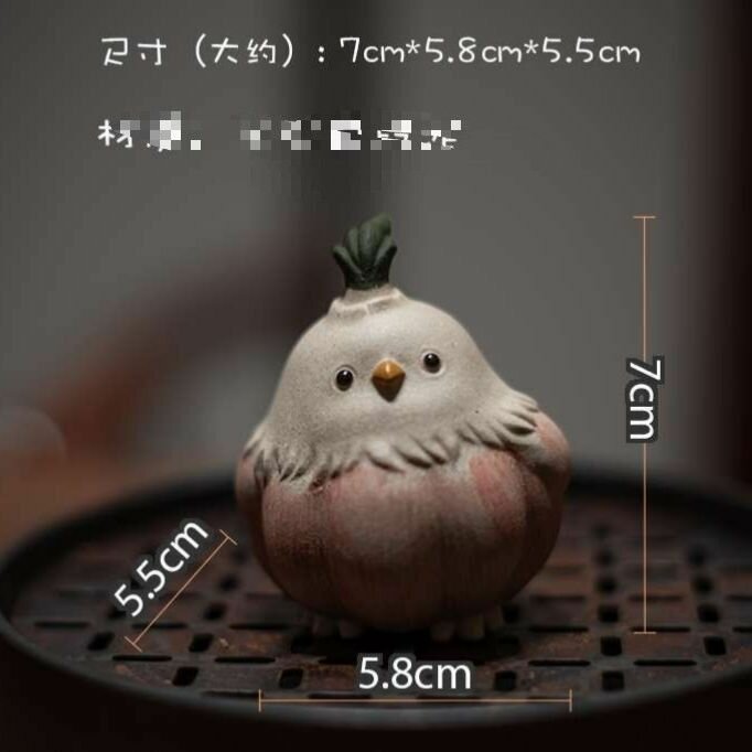 Чайный питомец, украшение в виде чеснока, ручная работа, скульптура птицы, чесночный цыпленок, набор для чая, креативные аксессуары для чаепития, фигурка