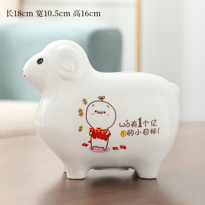 Керамическая копилка в японском стиле с тремя овечками, креативная милая мультяшная копилка, скандинавское домашнее украшение, бизнес-подарок