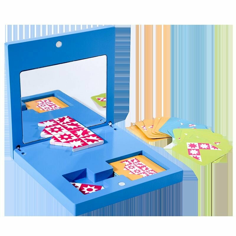 Детская зеркальная головоломка Всего мозгового пространства Мысление Логическая причина Ранное образование Детские игрушки Образовательная головоломка (синий)