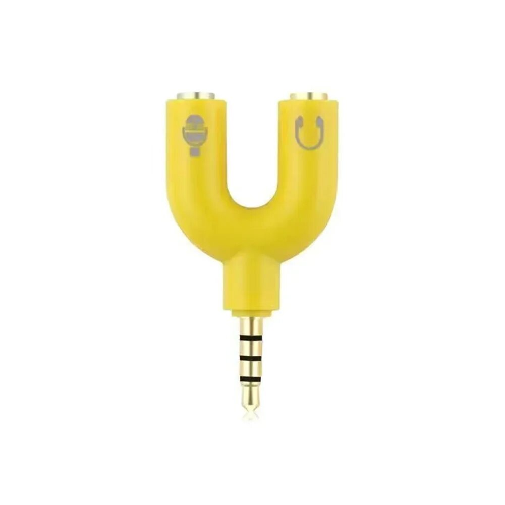 Металлический разветвитель для наушников 3,5 мм Желтый