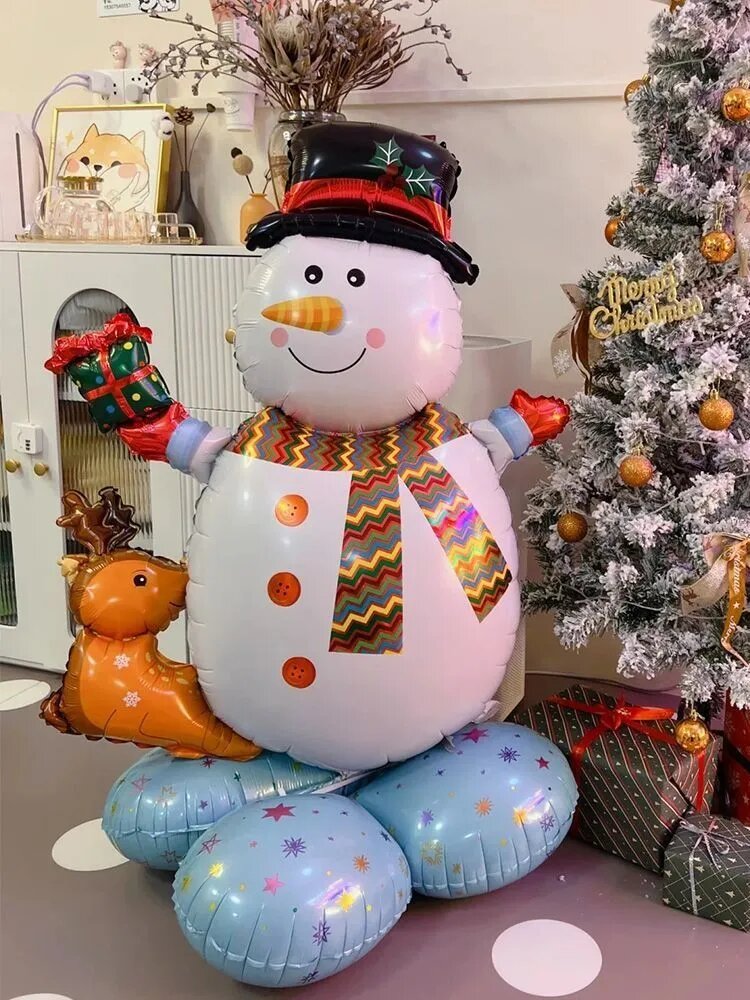 Большой воздушный шар со снеговиком, Стоя, Для рождественских украшений,1 шт
