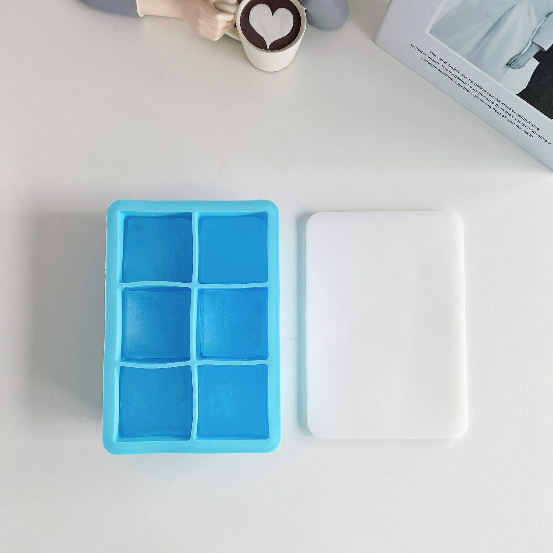 Форма для льда на 4, 6, 8 ячеек, большая, легко извлекаемая, пищевая, с крышкой-контейнером, для самостоятельного