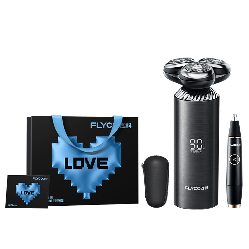 Электробритва роторная мужская FLYCO FS968, черная, 520 Valentine's Day Limited Edition Exclusive Box