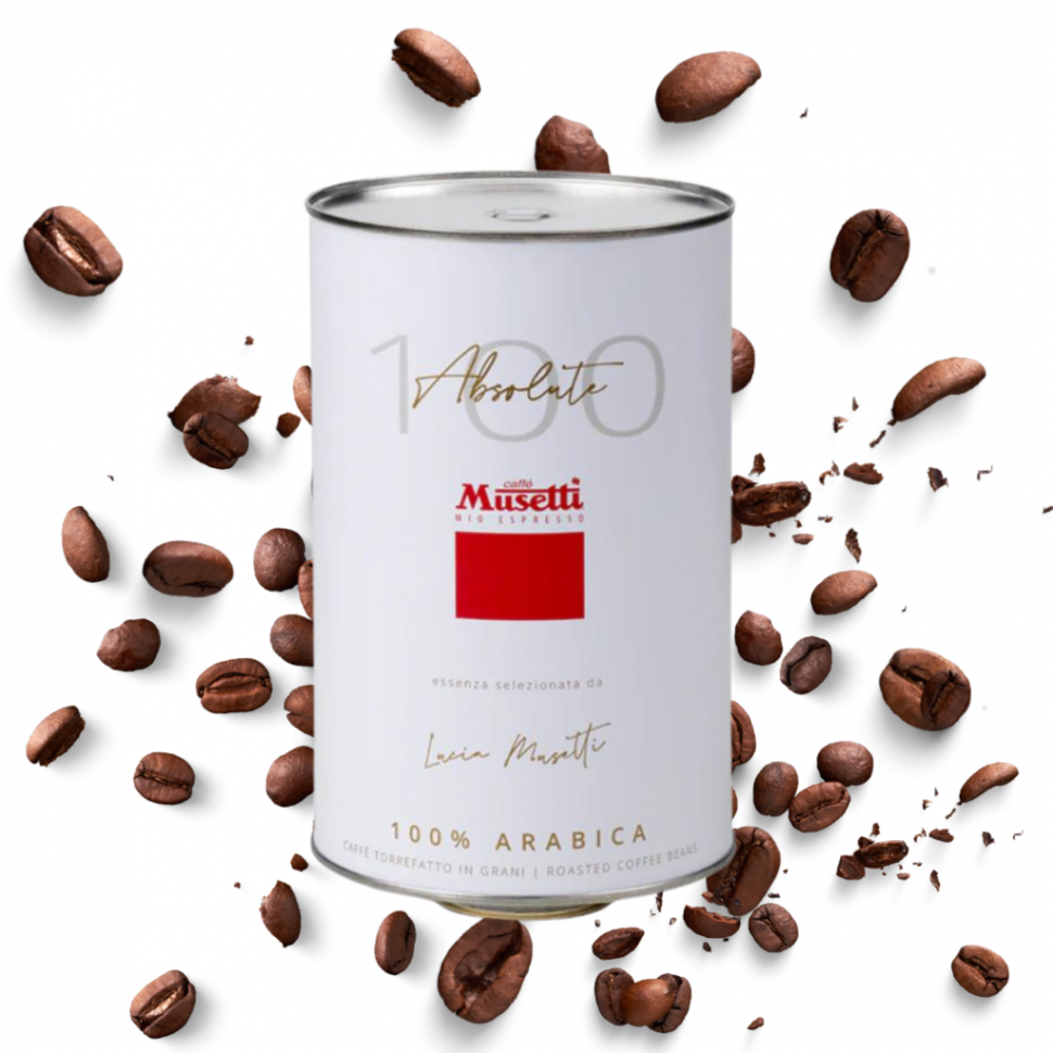 Musetti Absolute 100% арабика кофе в зернах 1.5 кг жестяная банка