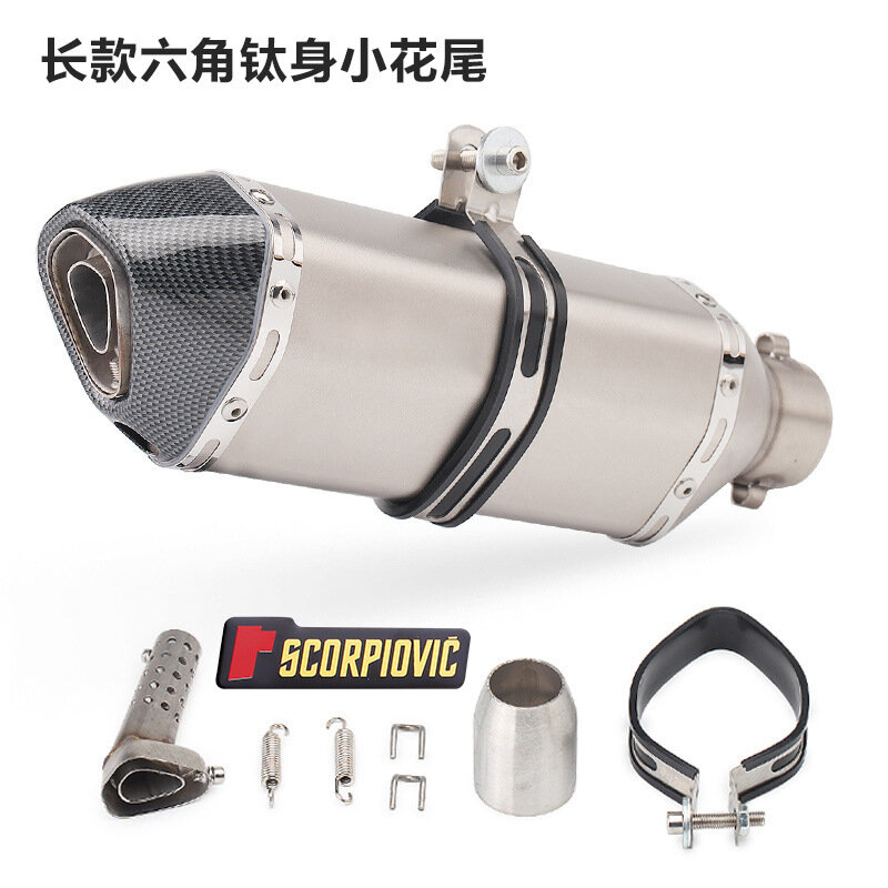 Выхлопная труба для мотоцикла Fuxi Kawasaki с большим объемом, маленькая шестигранная универсальная Huanglong 600 Scorpio, модифицированный глушитель