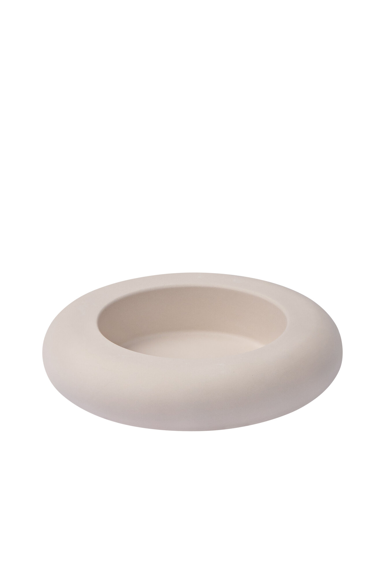 Гипсовый подсвечник круглый Candlemint бежевый 9 см