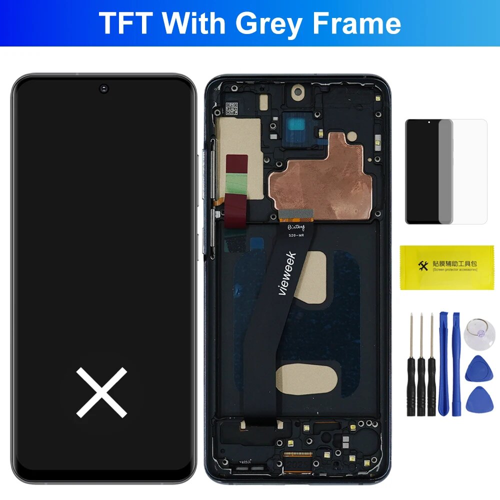 Дисплейный модуль Super AMOLED для Samsung Galaxy S20 (G980F, G980F/DS, G981F, TFT Grey Frame