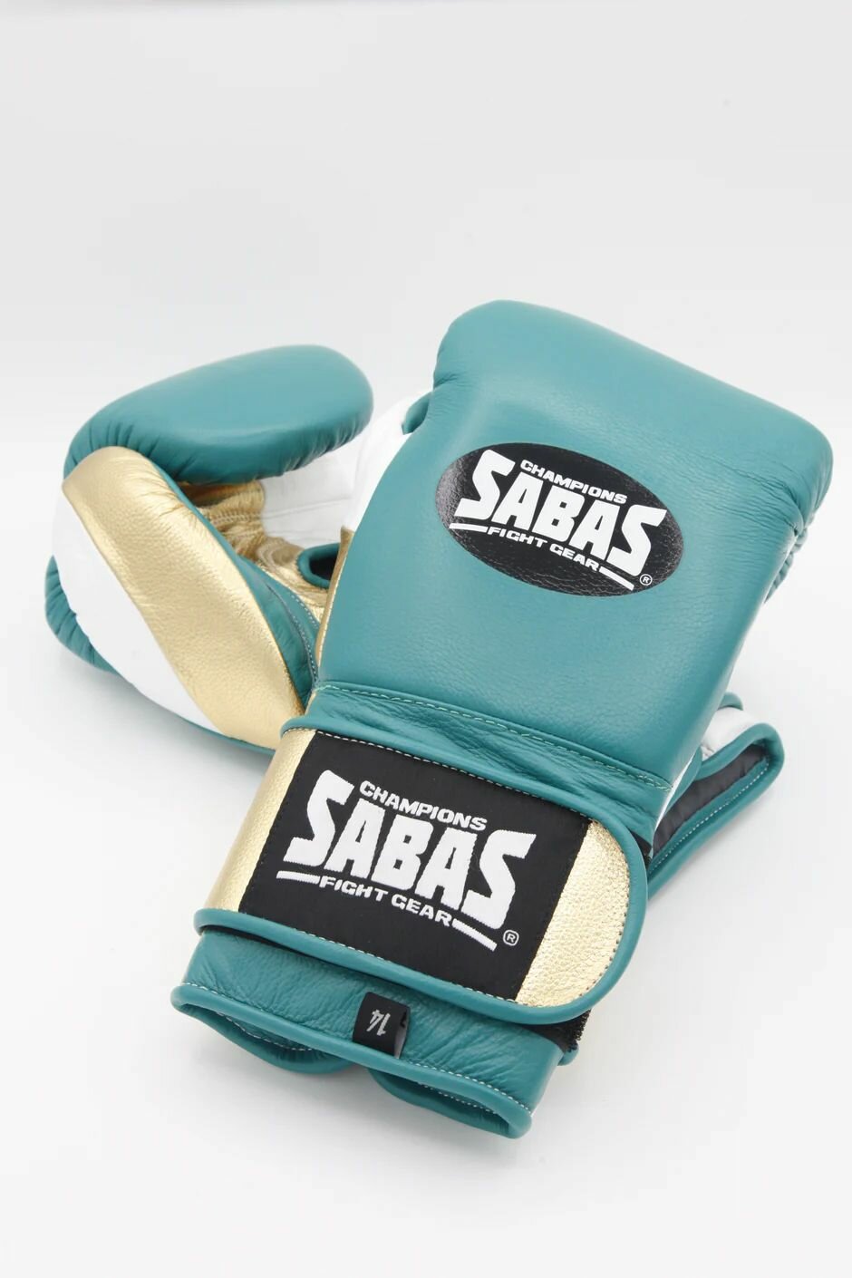 Перчатки боксерские SABAS ProSeries Hook and Loop Boxing Gloves, 14 унций, бирюзовые