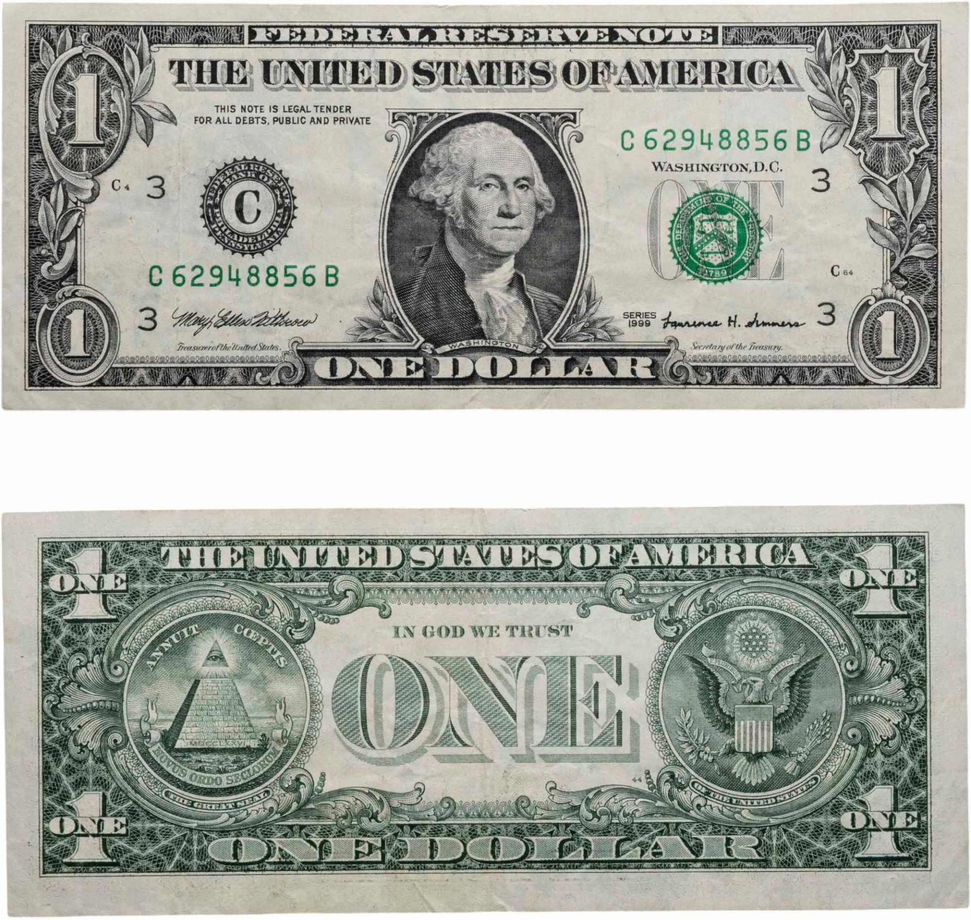 США 1 доллар 1999 год Pick 504 С-Филадельфия