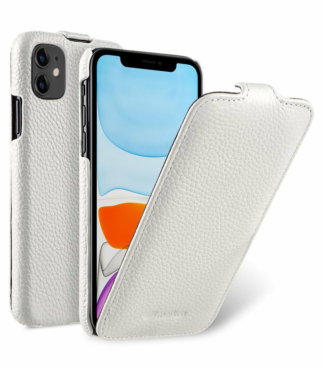 Кожаный чехол флип Melkco для Apple iPhone 11 - Jacka Type - белый