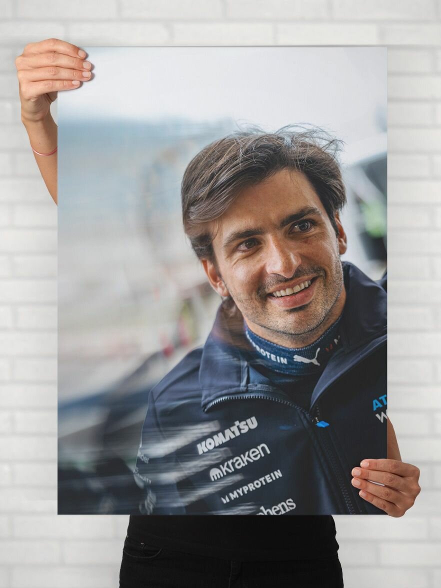 Плакат на стену для интерьера Звёзды Автоспорта - Stars of Motorsport (Карлос Сайнс младший - Carlos Sainz Jr 2) A2 (42x61 см)