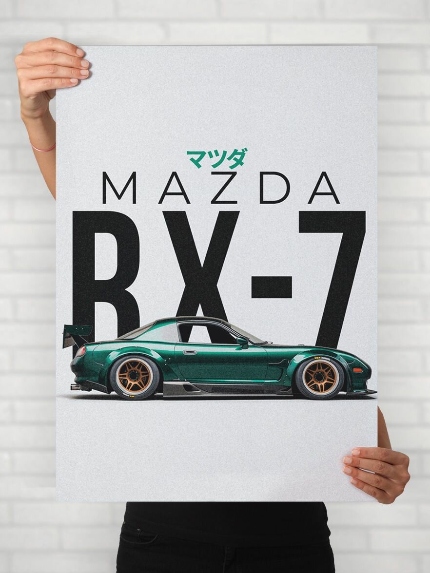 Плакат на стену для интерьера Марки Машин (Мазда - Mazda 4) - Постер по автопроизводителям формата A2 (42x61 см)
