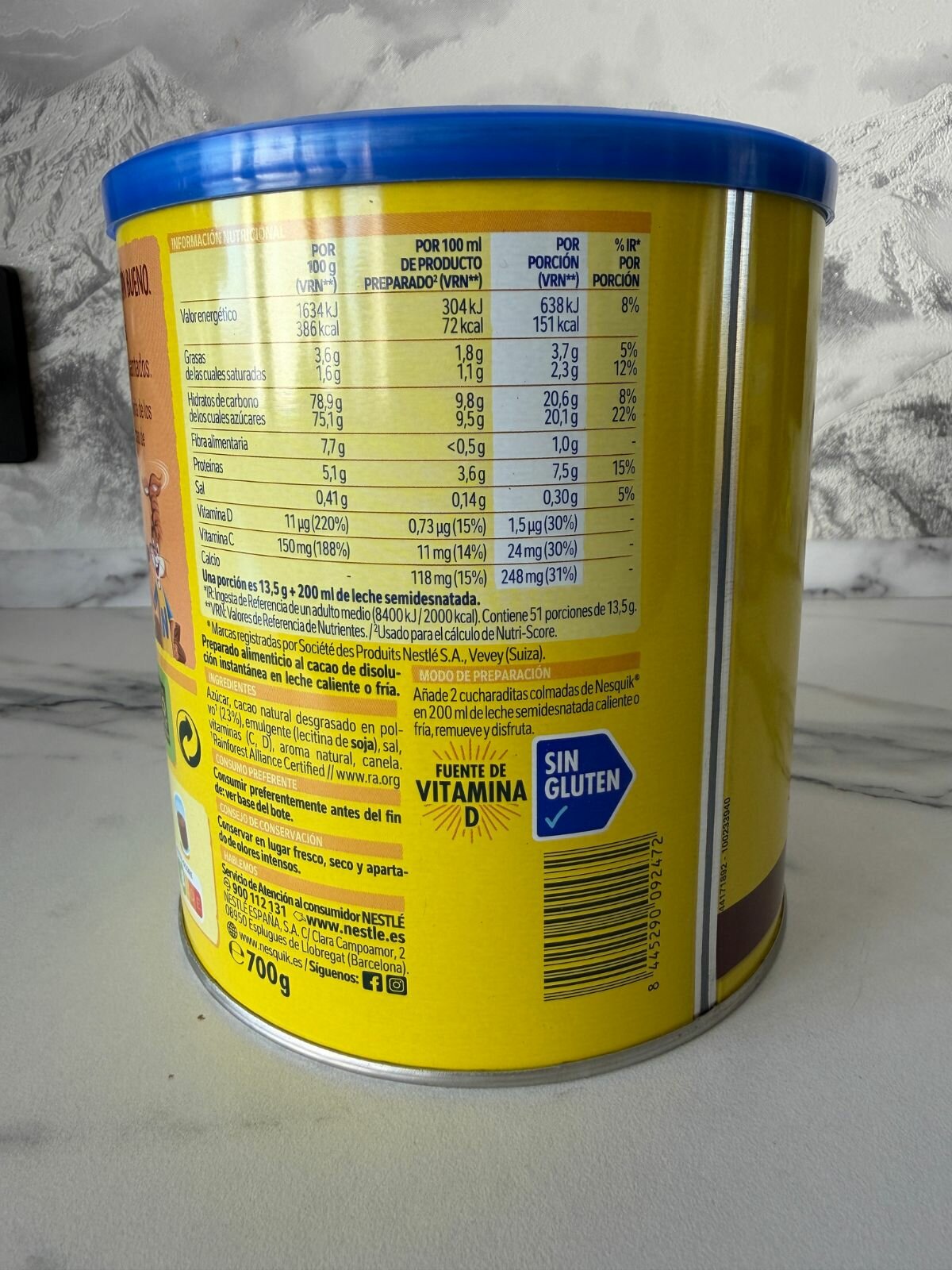 Какао-порошок растворимый Nesquik (Несквик) для детей, 700 г, Испания — фото 1
