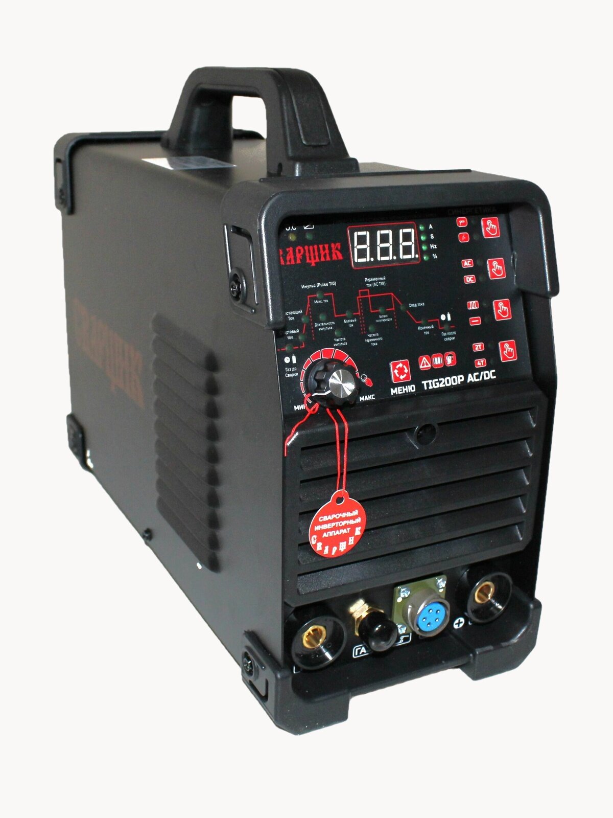 Аргонодуговой сварочный аппарат Сварщик TIG-200P AC/DC для Алюминия, TIG/MMA/ARC, IGBT Инвертор 2T/4T с Импульсом (Педаль управления в подарок)