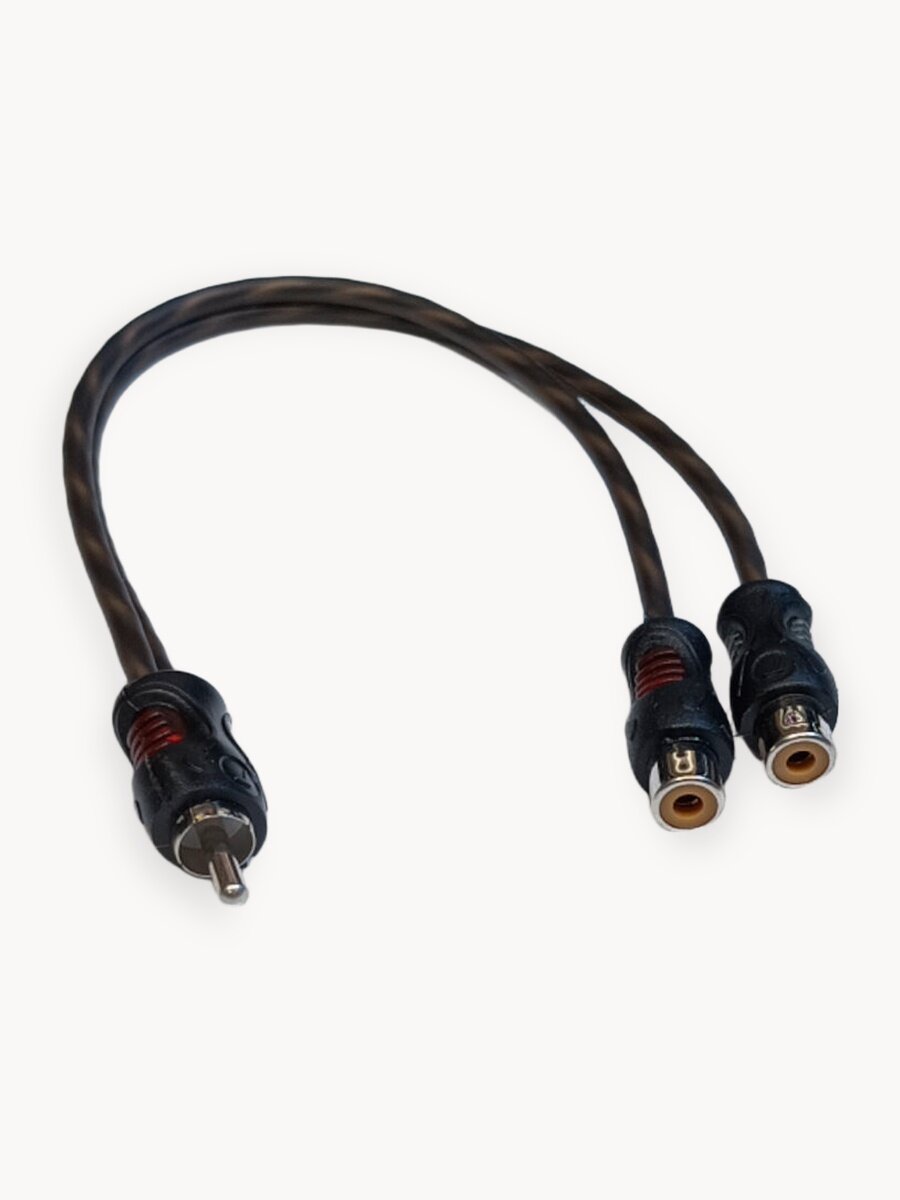 Y-разветвитель Global Audio EPLS-1M2F, 1RCA папа - 2RCA мама, синий