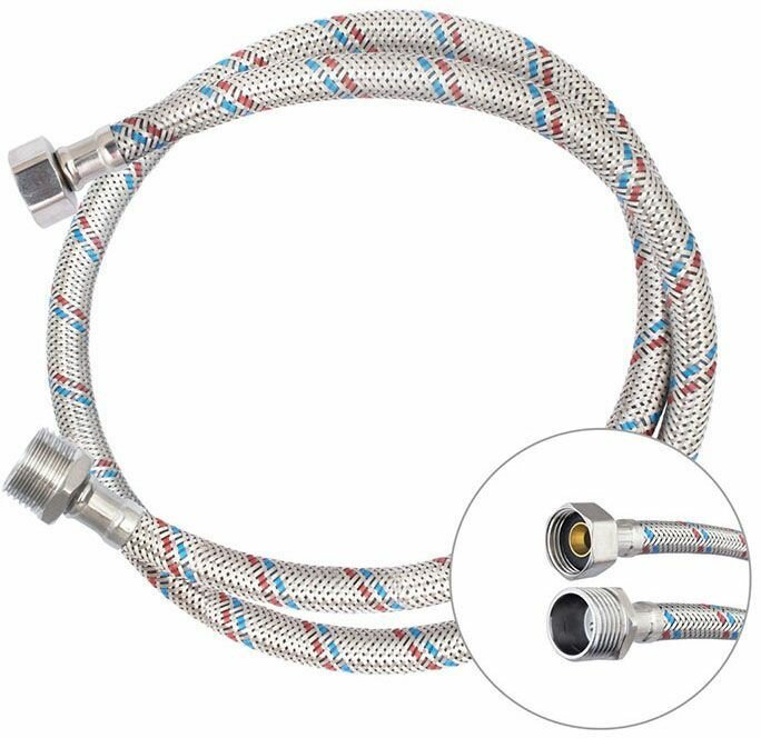 Клип 1327 подводка гибкая для воды со стальной гайкой 1/2" В/Н, 1000мм