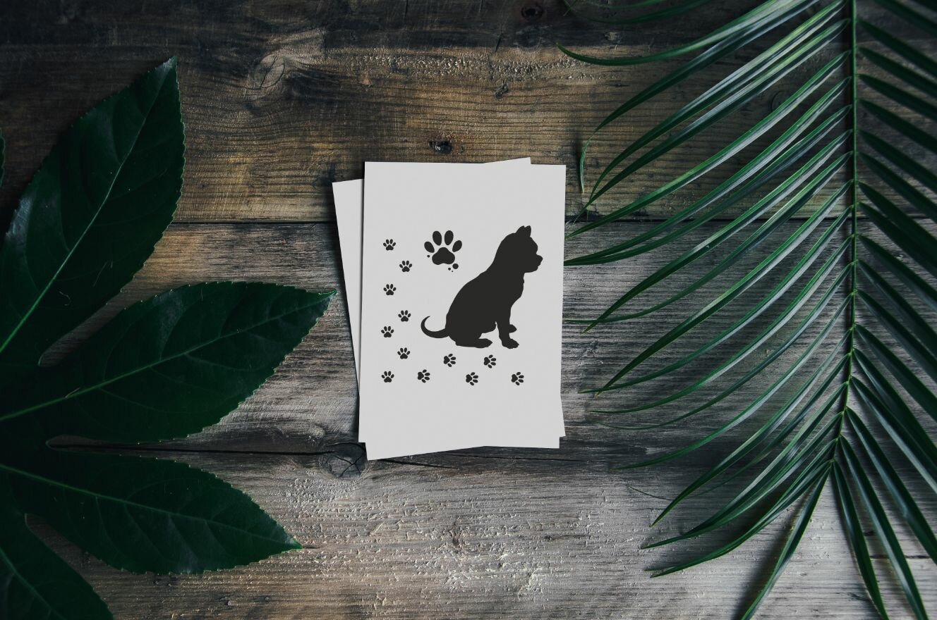 Трафарет Собачка / шаблон пластиковый многоразовый