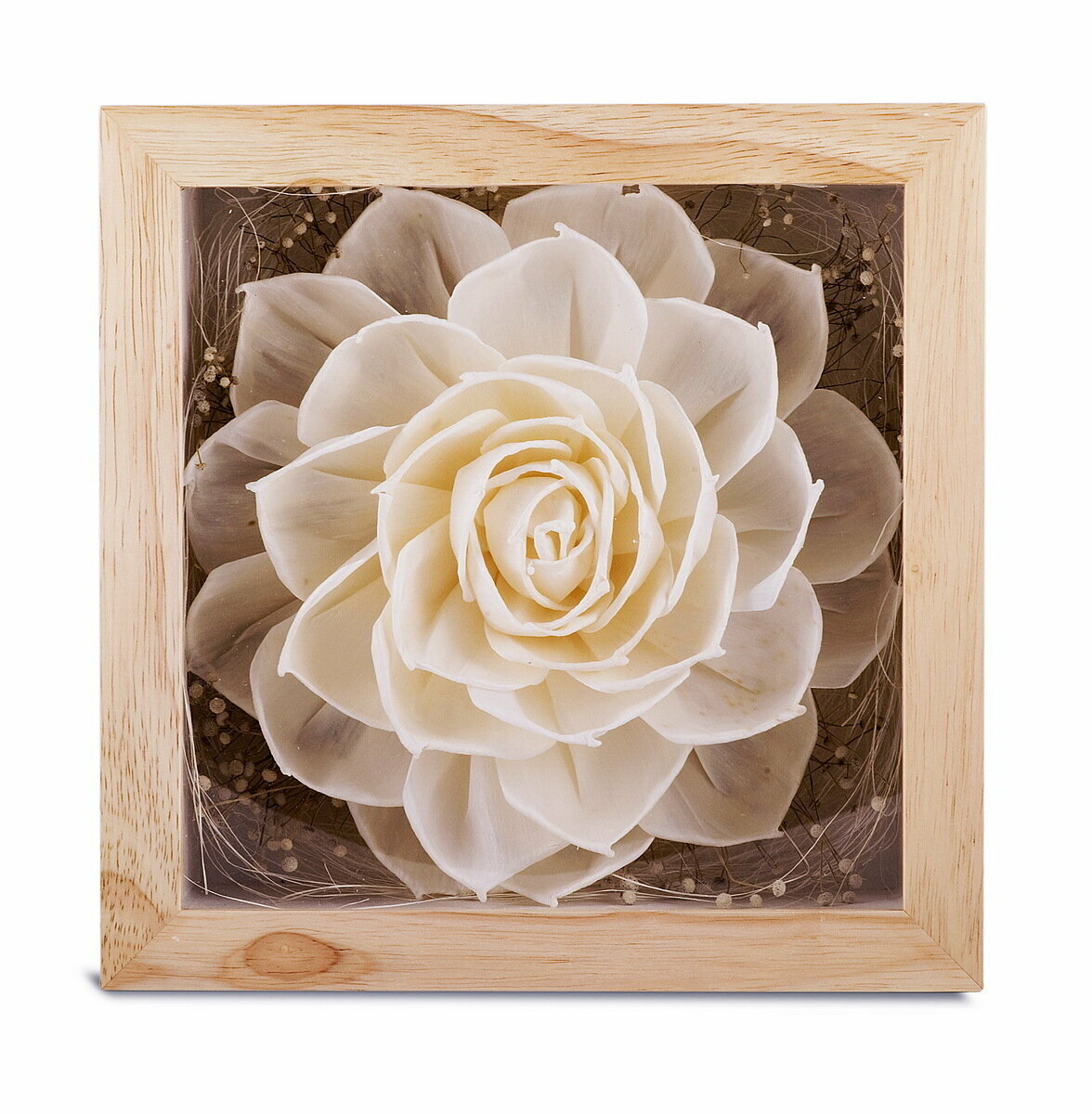 Панно настенное цветы из сухоцветов в деревянной рамке