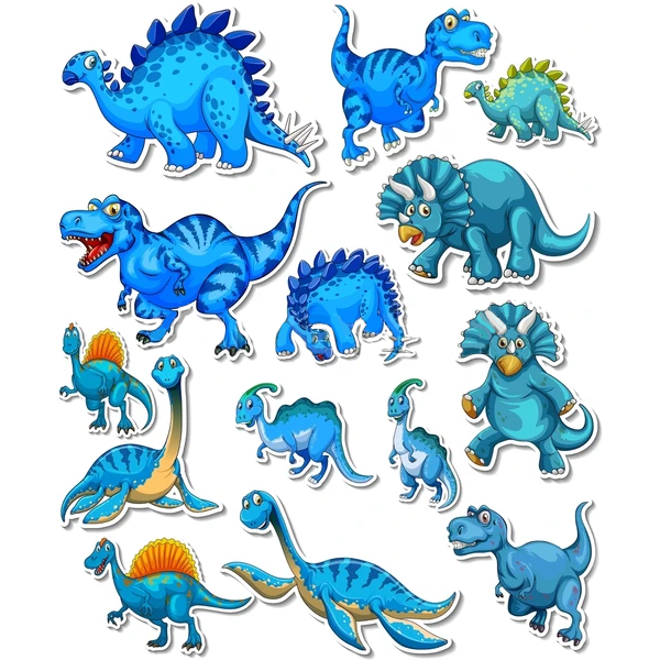 Наклейки стикеры Голубой динозавр