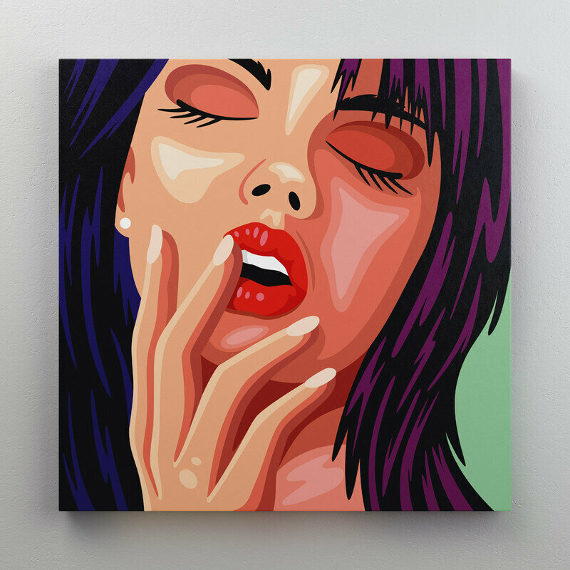 Интерьерная картина на холсте "Иллюстрация - красивая девушка" размер 45x45 см