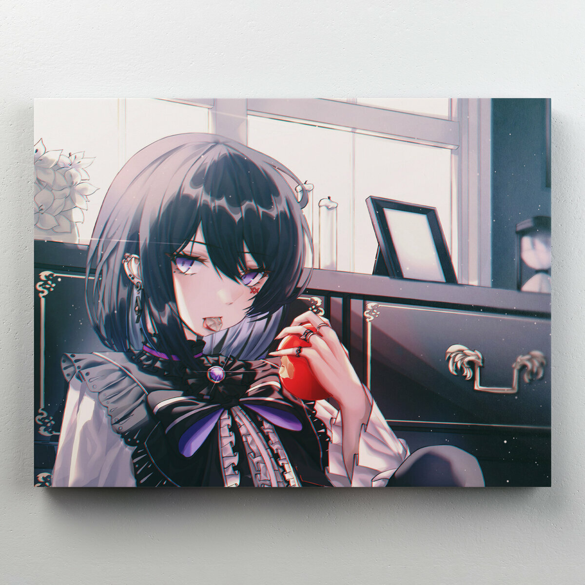 Интерьерная картина на холсте "Девушка в готическом стиле" аниме, 60x45 см