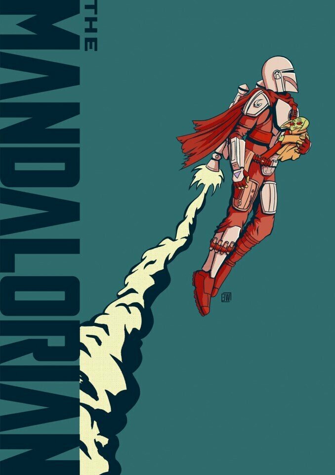 Плакат, постер The Mandalorian/Мандалорец на бумаге, размер 60х84см