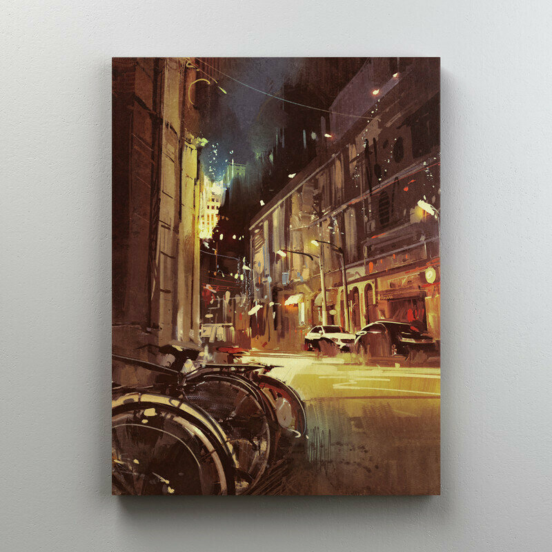 Интерьерная картина на холсте "Французские улочки Парижа" размер 22x30 см