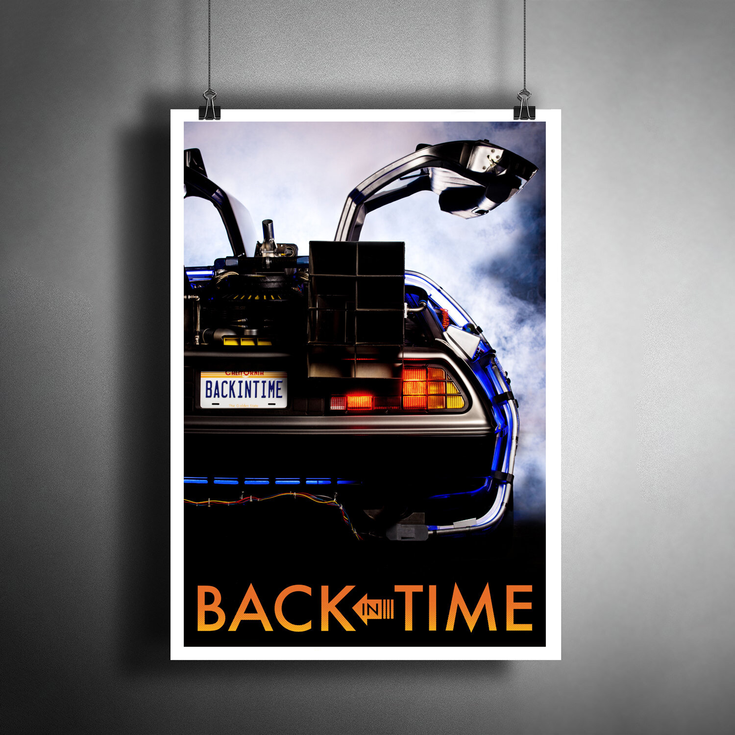 Постер плакат для интерьера "Фильм: Назад в будущее. Майкл Дж. Фокс, Кристофер Ллойд"/ A3 (297 x 420 мм)