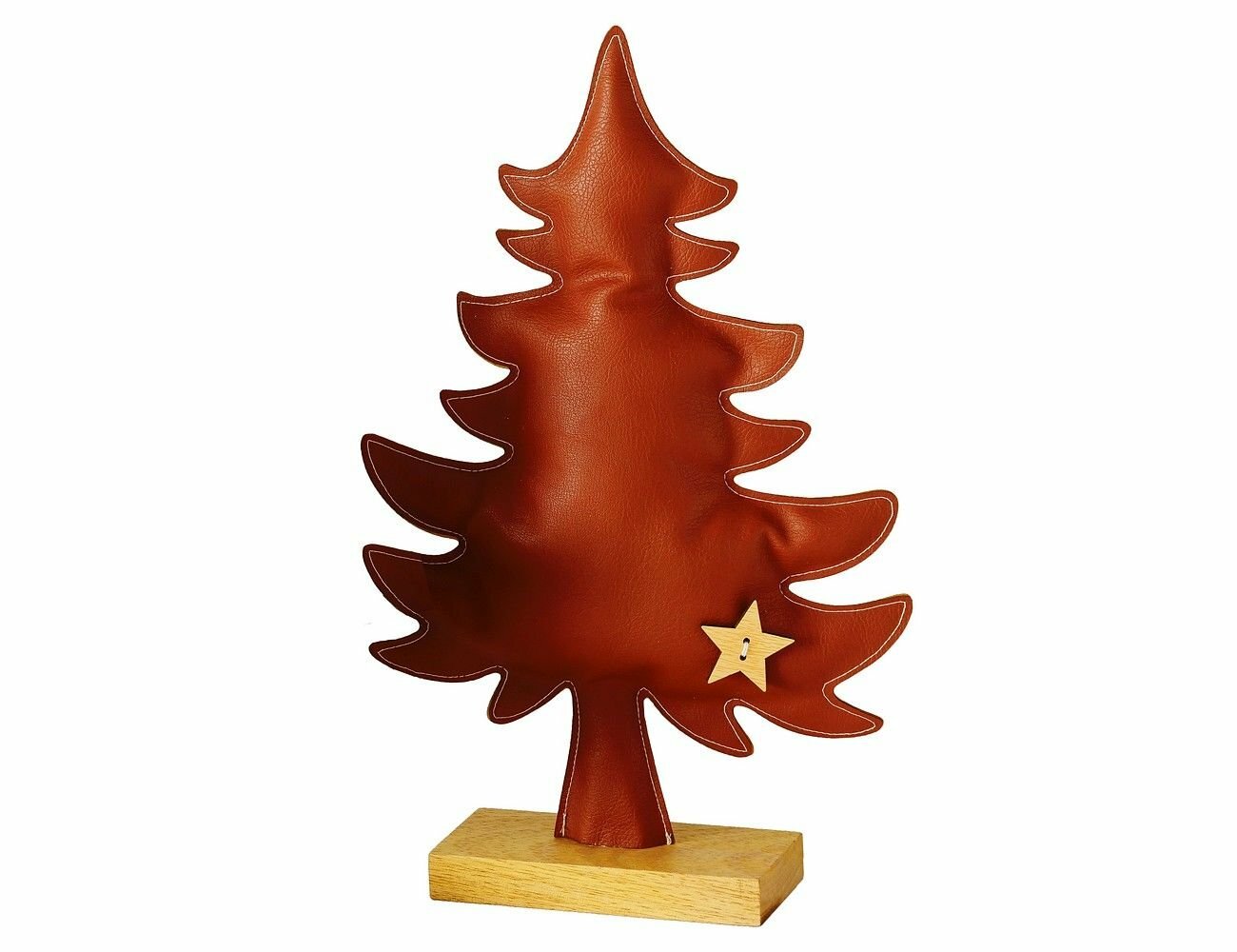 Декоративная настольная ёлка лартон, искусственная кожа, коричневая, 36 см, Boltze