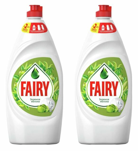 Fairy Средство для мытья посуды "Зеленое яблоко", 800 мл, 2 шт