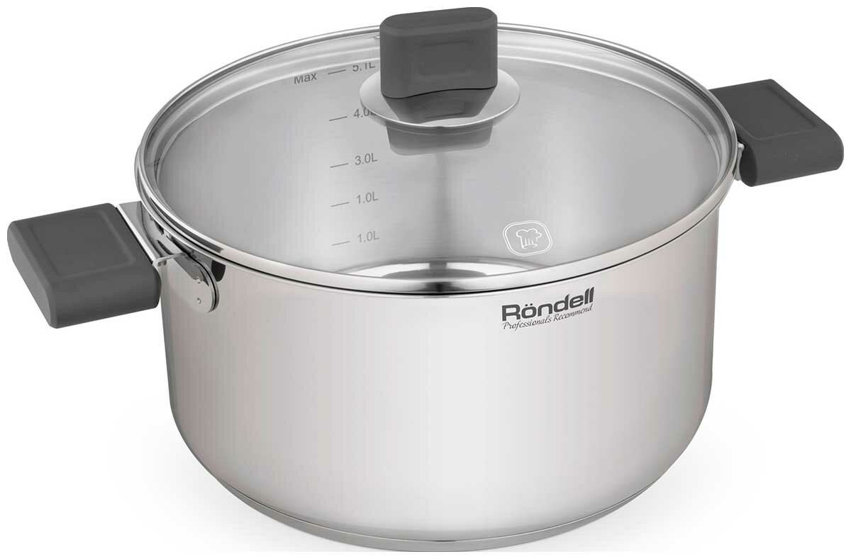 Кастрюля Rondell 24 см, 5.1 л, Quadro (1597-RD-01)