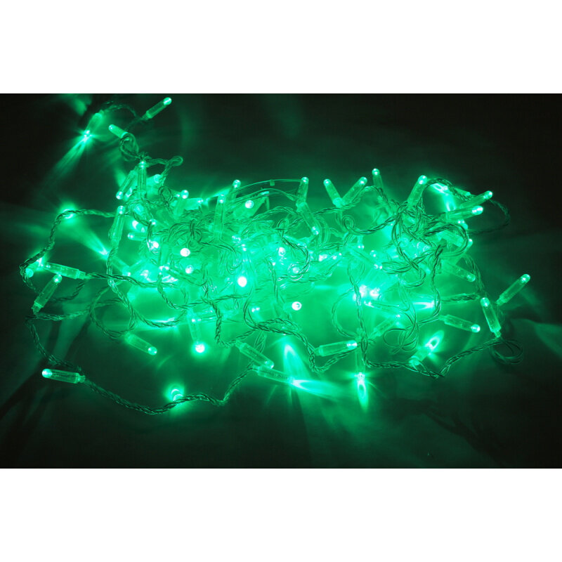 LED-PLS-100-10M-240V-LG/C-W/O, светло-зелен/прозр. провод, соед (без сил шнура) С колпачком