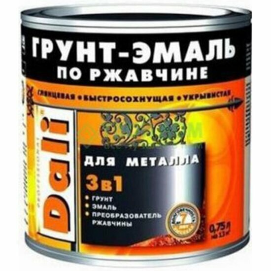 Грунт-эмаль по ржавчине Dali 3 в 1, глянцевая, 0,75 л, ультрамарин